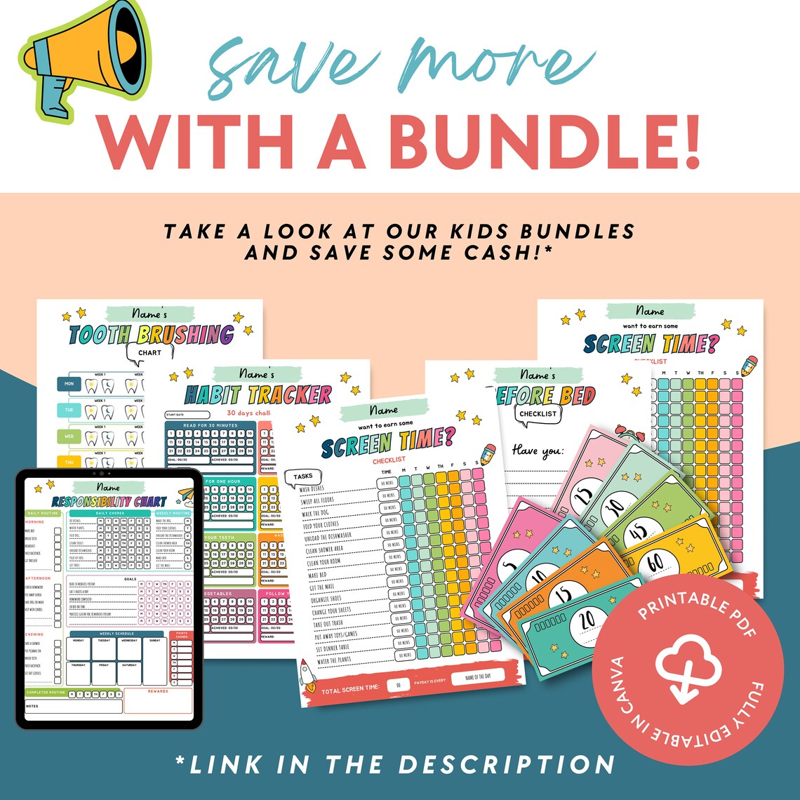 Editable Kids Chore Chart Multiple Kids Chore Chart - Etsy