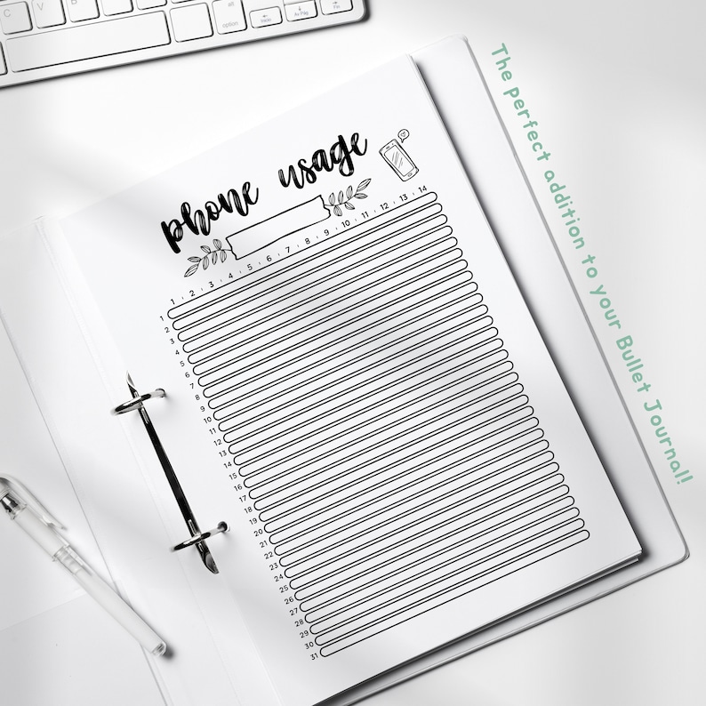 Printable Monthly Screen Time Tracker, Premade Phone Usage Tracker Page ...