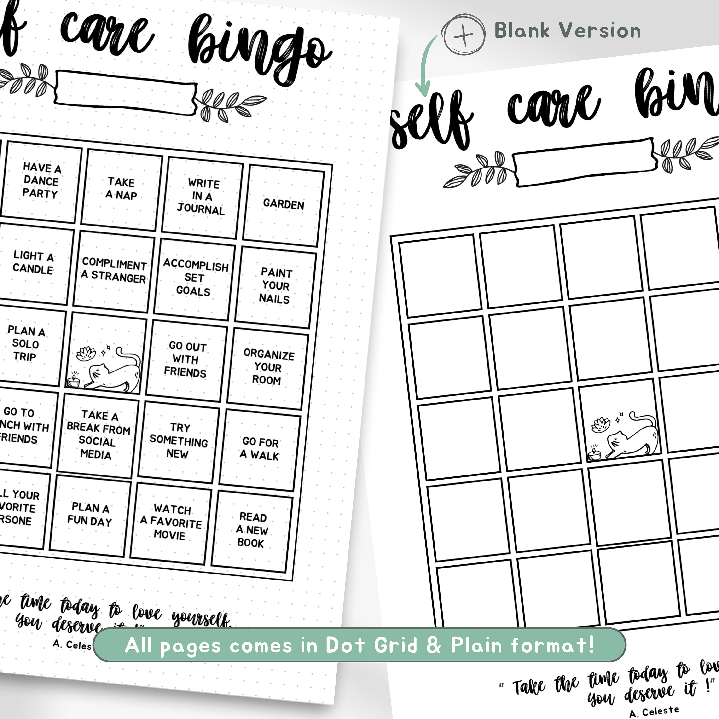 Printable Self Care Bingo Card Game, Mental Health Bingo, Self Care ...