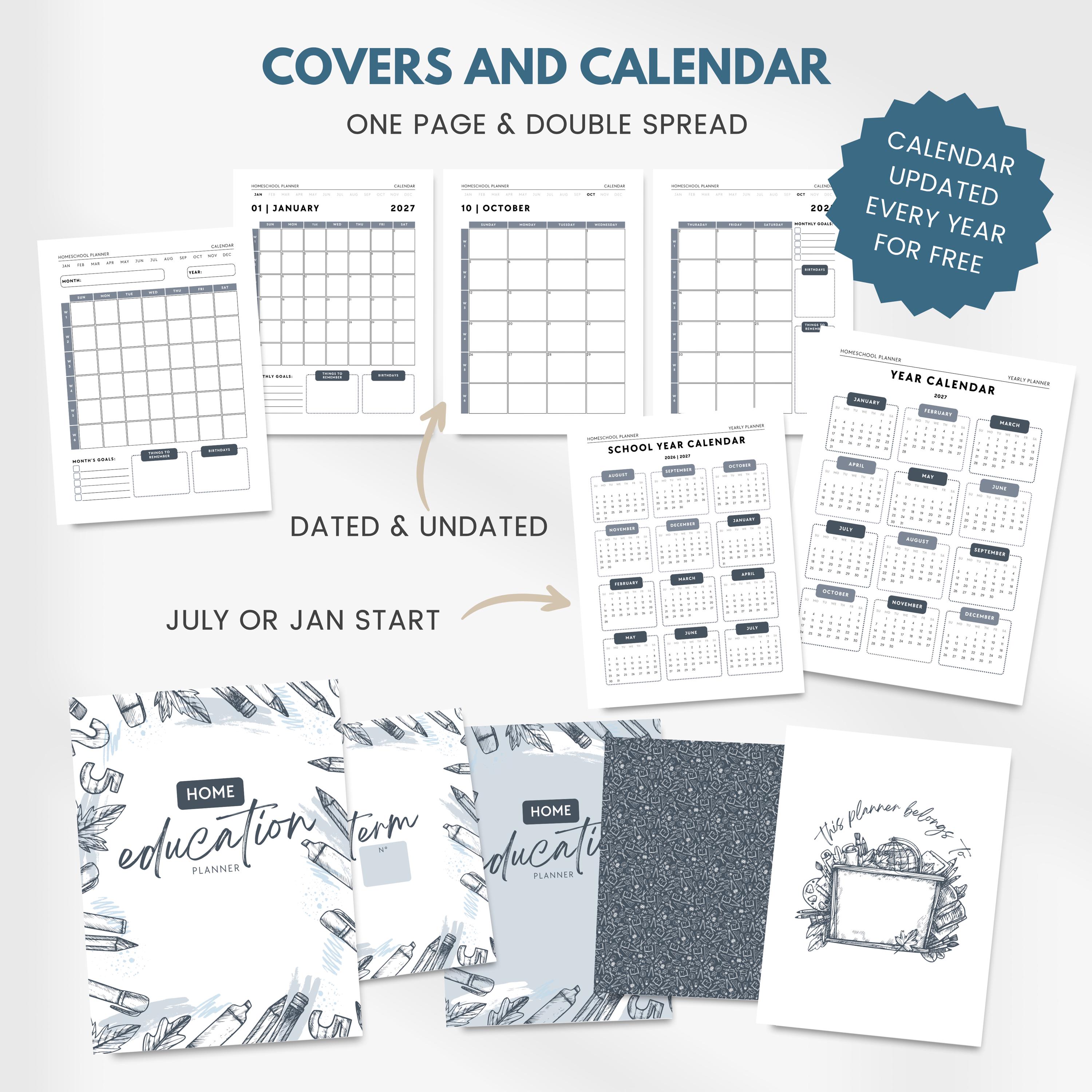Homeschool Planner 2026 - 2027, FULLY EDITABLE & PRINTABLE Teacher ...