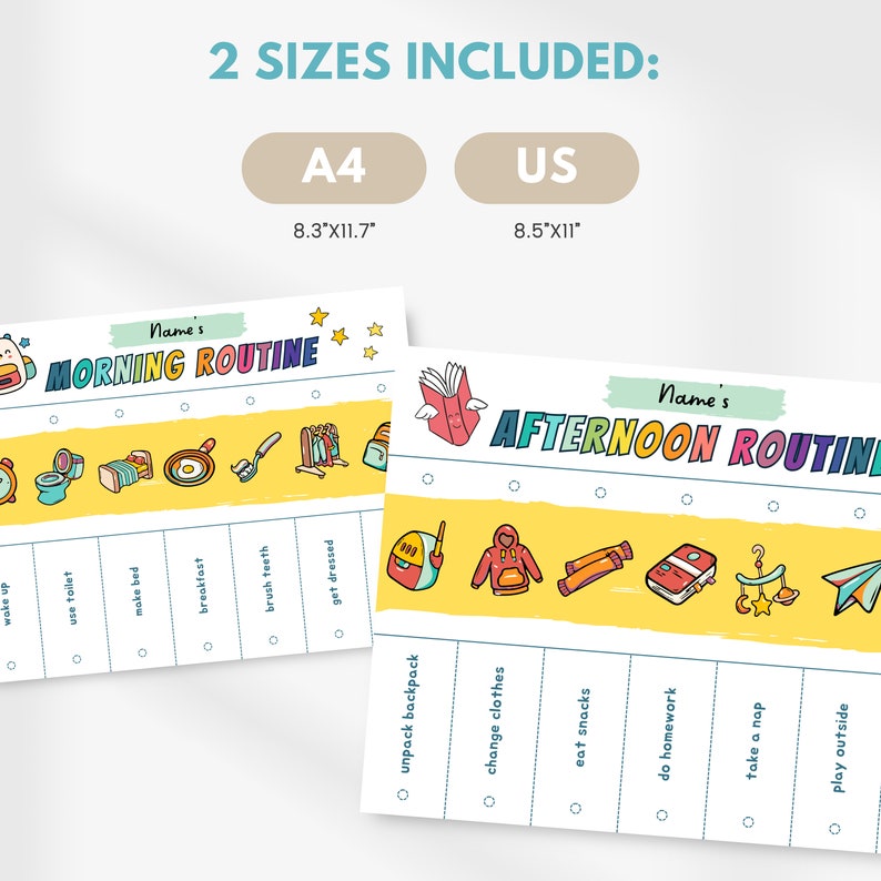 Editable Flip Routine Chart for Kids, Toddlers Routine Chart, Printable ...