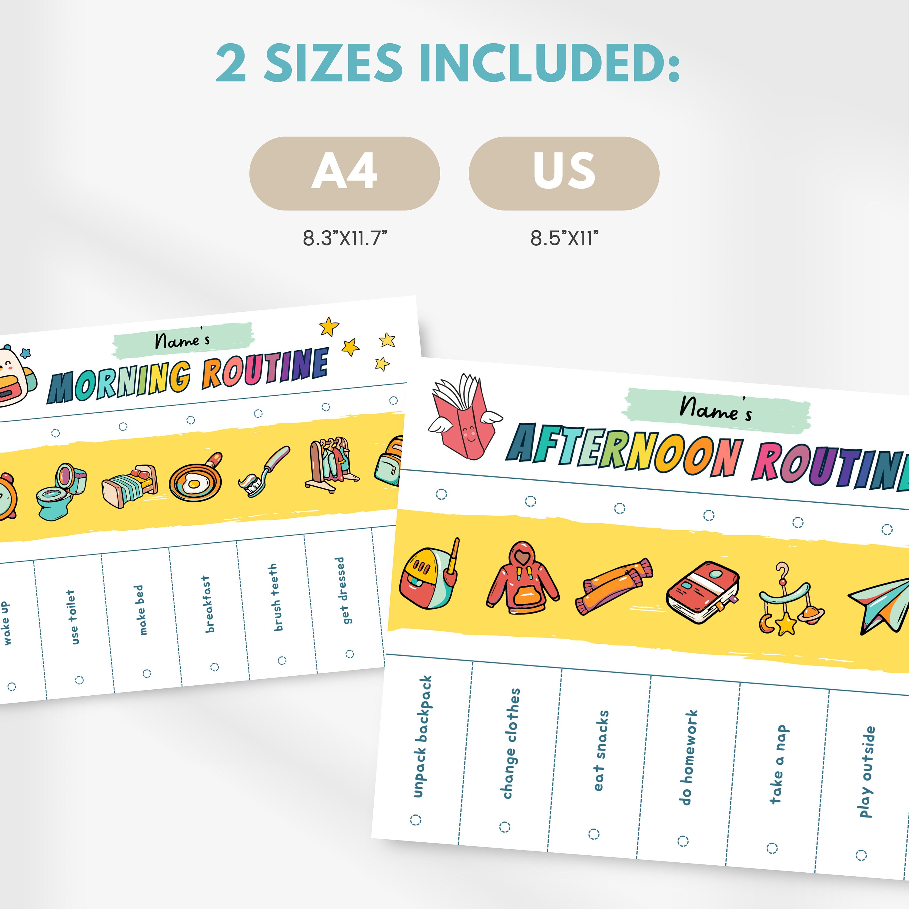 Editable Flip Routine Chart for Kids, Toddlers Routine Chart, Printable ...