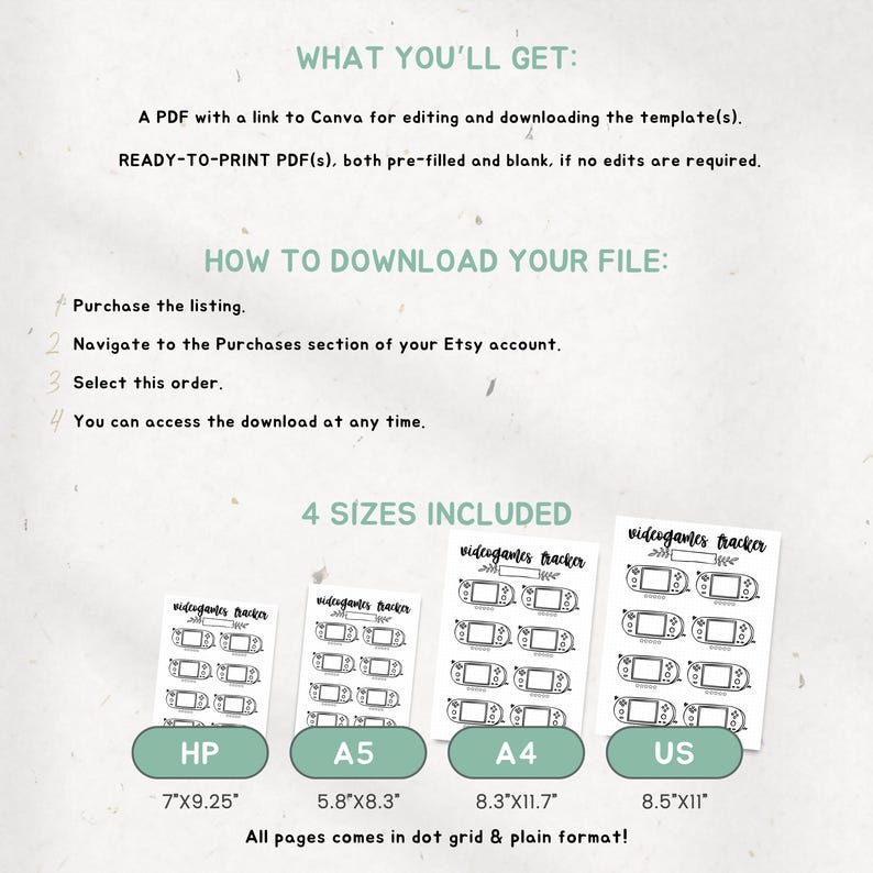 Video Games Tracker, PRINTABLE & EDITABLE Journal Page, Gaming Tracker ...