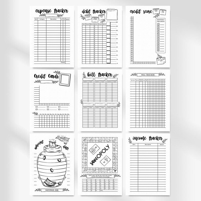 Printable Finance Trackers Bundle, Budget Planner Binder, Finance ...