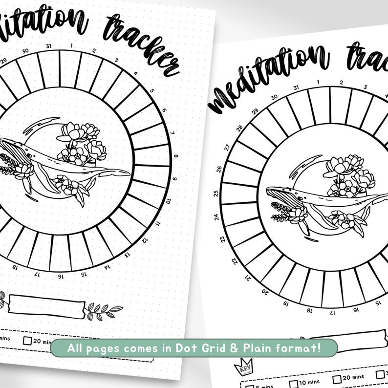 30+ Monthly Trackers Bundle, Circle Journal Trackers With Doodles ...