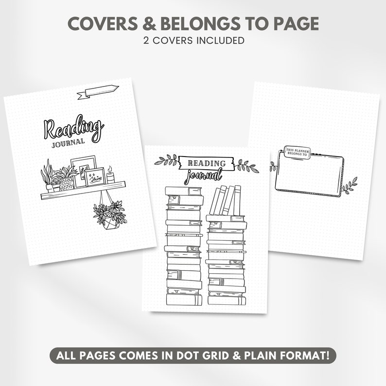 Reading Journal Bundle, Printable Reading Planner Insert, Book Trackers ...