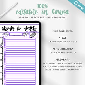 Editable Tv Series Watchlist, Series to Watch, Tv Series Tracker ...