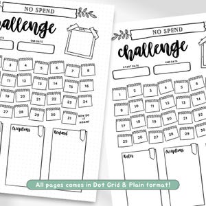 Monthly No Spend Challenge, Printable Savings Challenge, 30 Days No ...