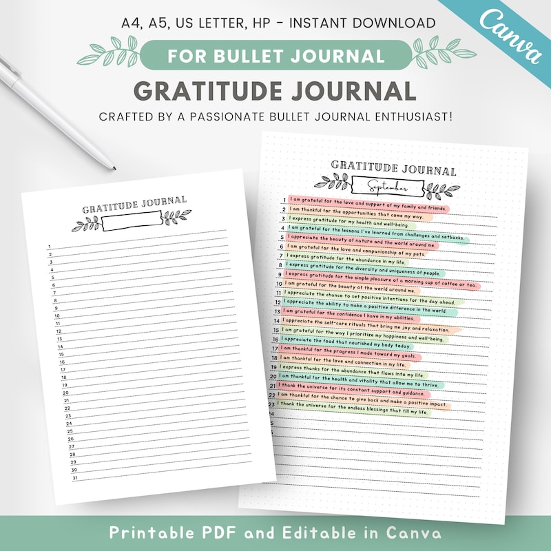 Gratitude Planner - Etsy