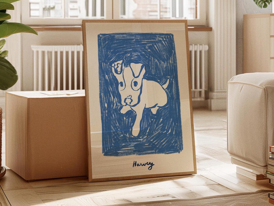 Custom Dog Sketch, Abstract Pet Painting, Hand Drawn Portrait, Colorful ...