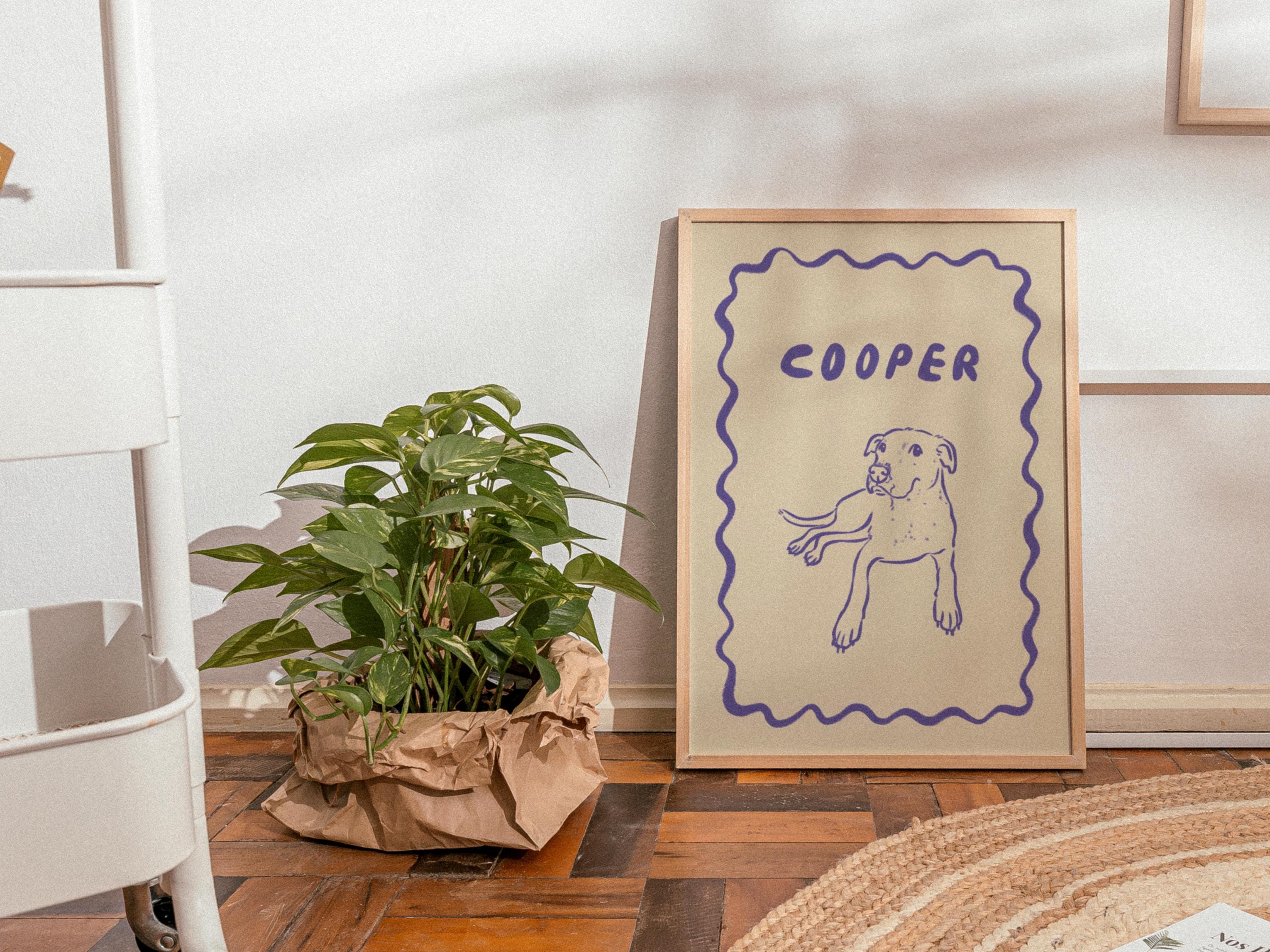 Custom Funky Dog Print, Digital Pet Illustration, Retro Dog Artwork ...