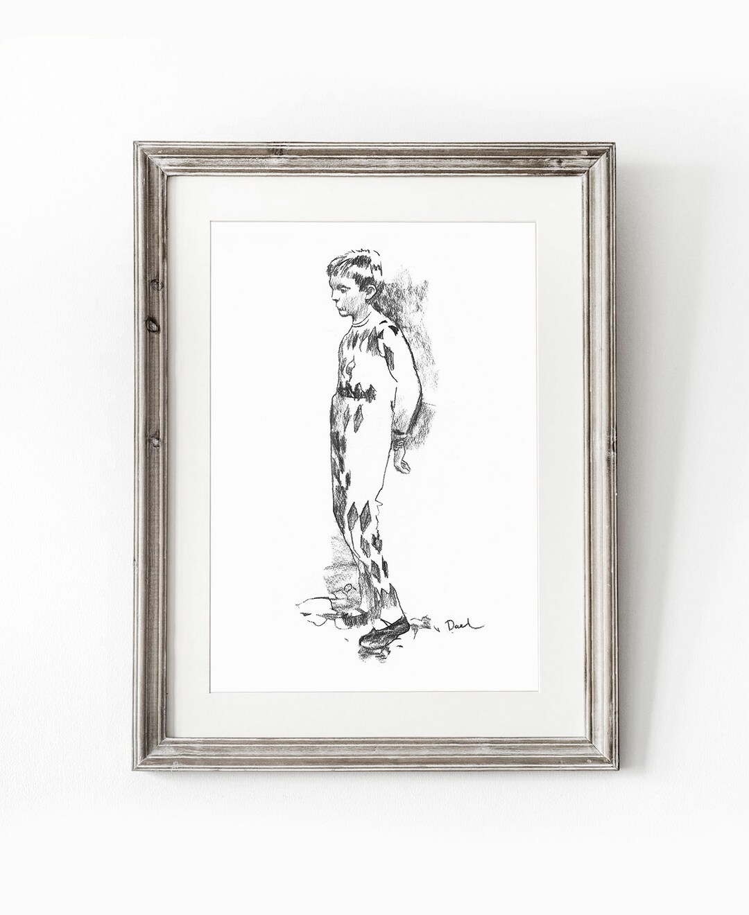 Boy Acrobat Charcoal Drawing of Figures of a Boy Print and - Etsy