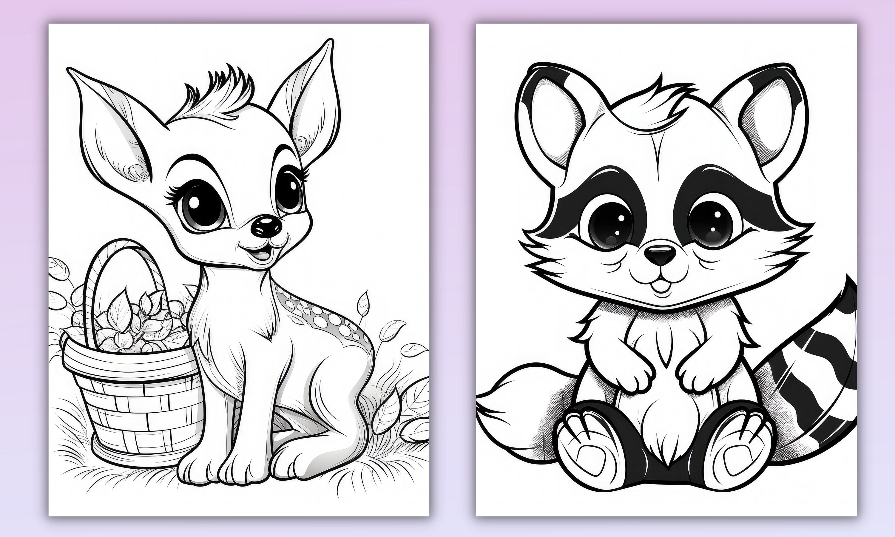 Forest Friends Coloring Book 30 Adorable Animals Digital Download - Etsy