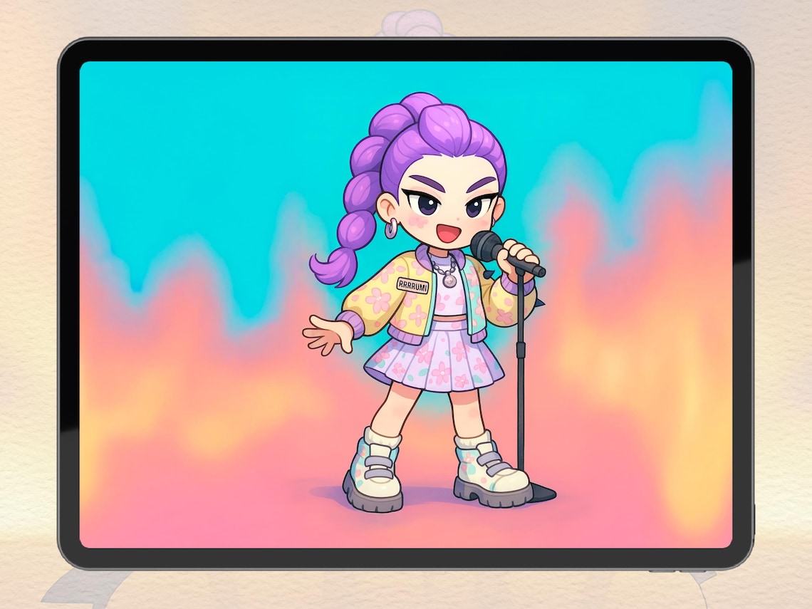 Huntrix K-pop Demon Hunters iPad & Tablet Wallpaper Pack – 7 Digital ...