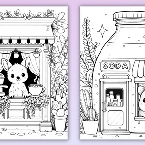 Kawaii Town Coloring Book - 30 Adorable Pages - Etsy