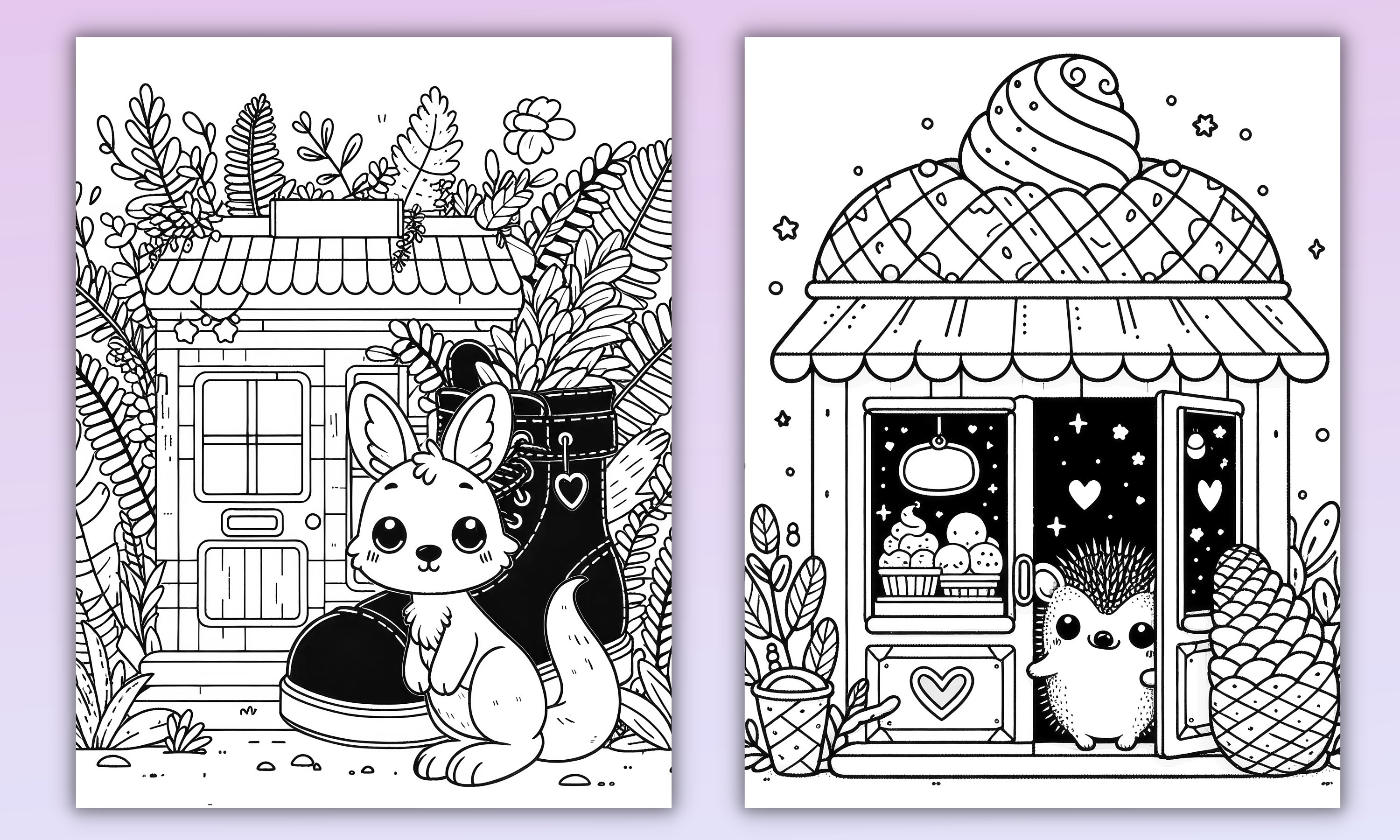 Kawaii Town Coloring Book - 30 Adorable Pages - Etsy