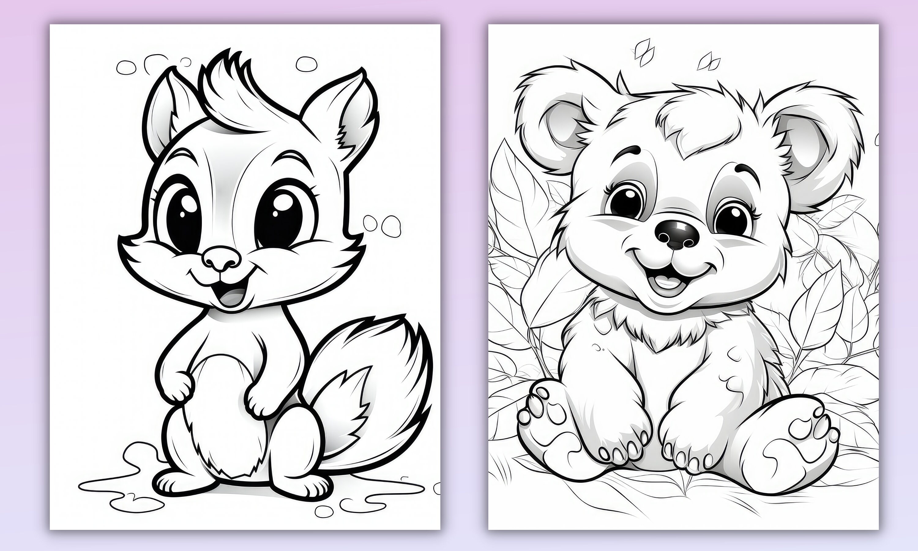 Forest Friends Coloring Book 30 Adorable Animals Digital Download - Etsy