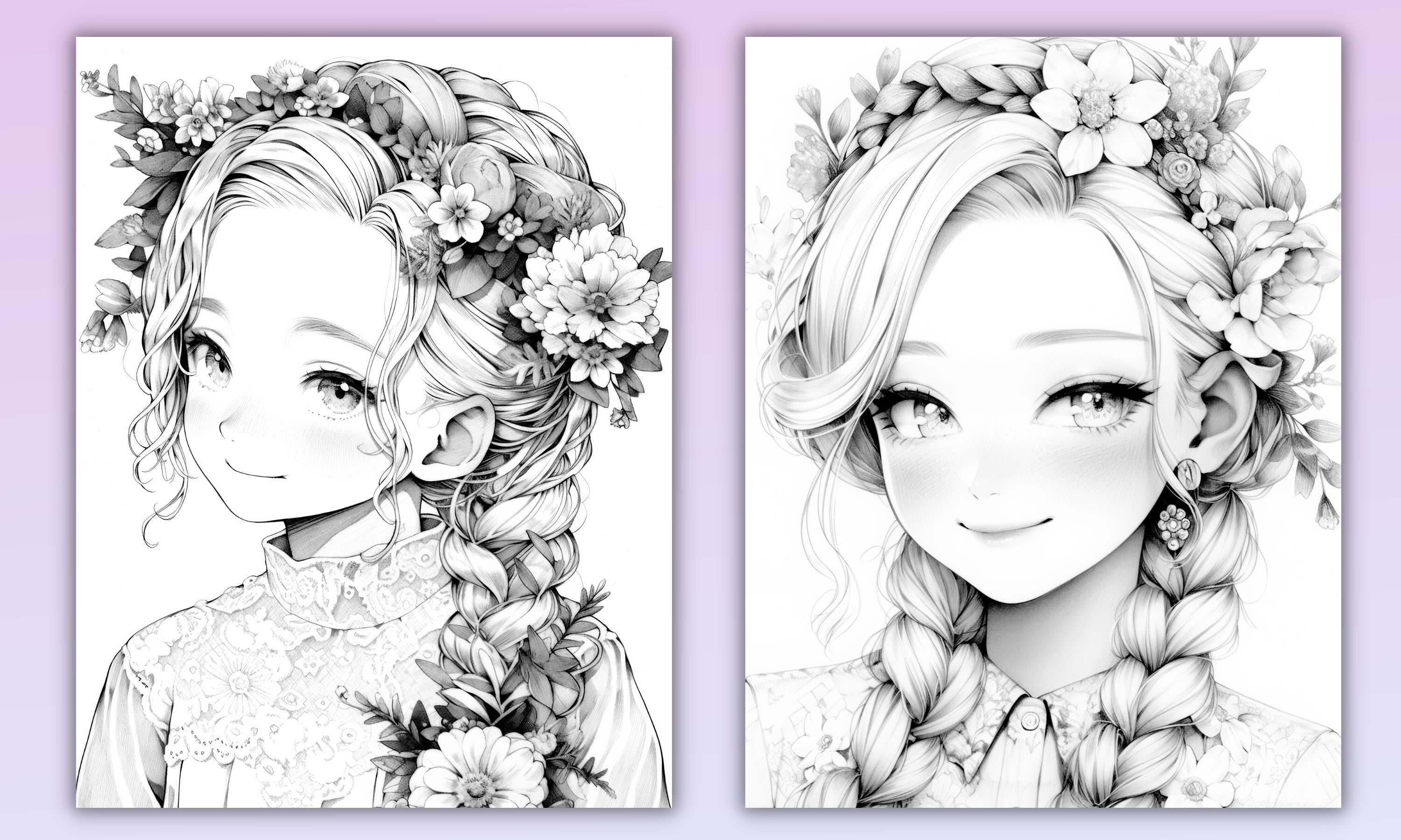 Gorgeous Girl's Coloring Book - Digital Download - 30 Beautiful ...
