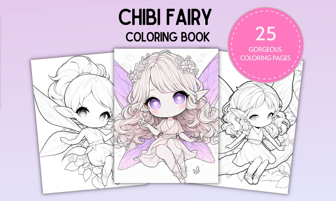Chibi Fairies Coloring Book: 25 Printable Pages (PDF) - Etsy UK