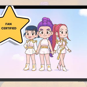 Huntrix K-pop Demon Hunters iPad & Tablet Wallpaper Pack – 7 Digital ...