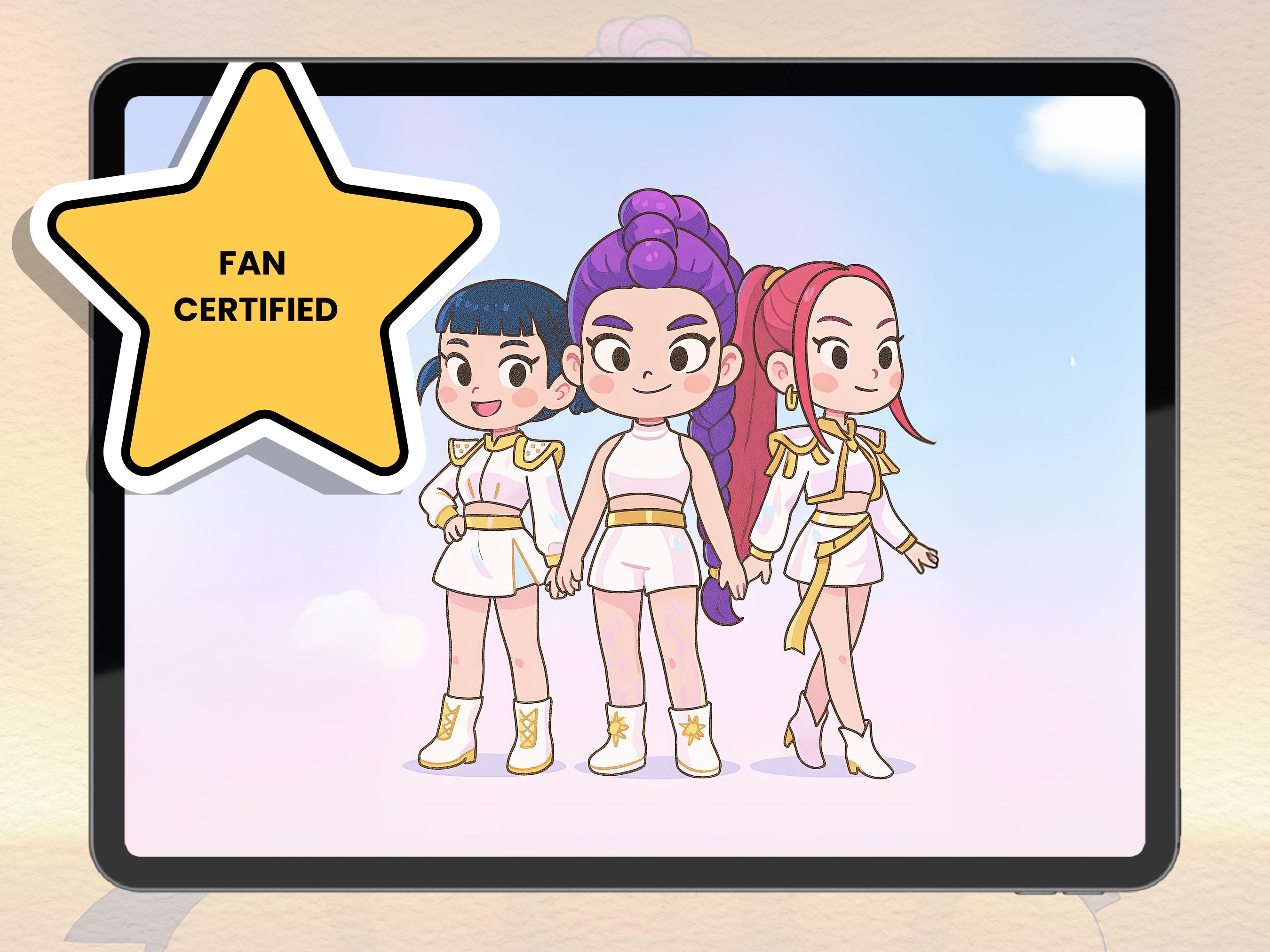 Huntrix K-pop Demon Hunters iPad & Tablet Wallpaper Pack – 7 Digital ...