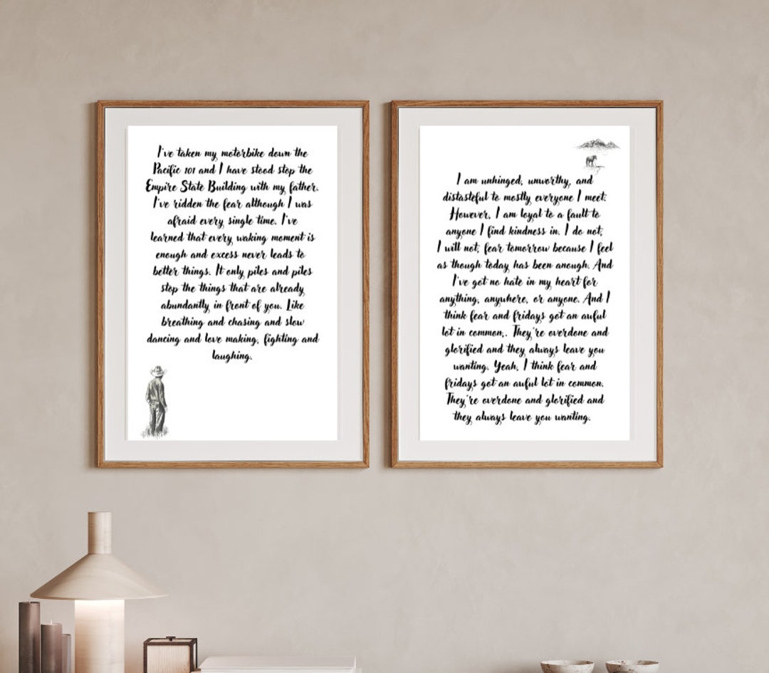 Zach Bryan Lyrics Poster Fear and Fridays Full Poem - Etsy