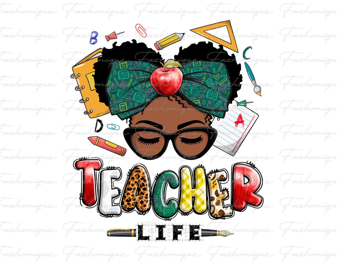 Teacher Life Messy Bun Png Teacher Appreciation Png Teacher - Etsy