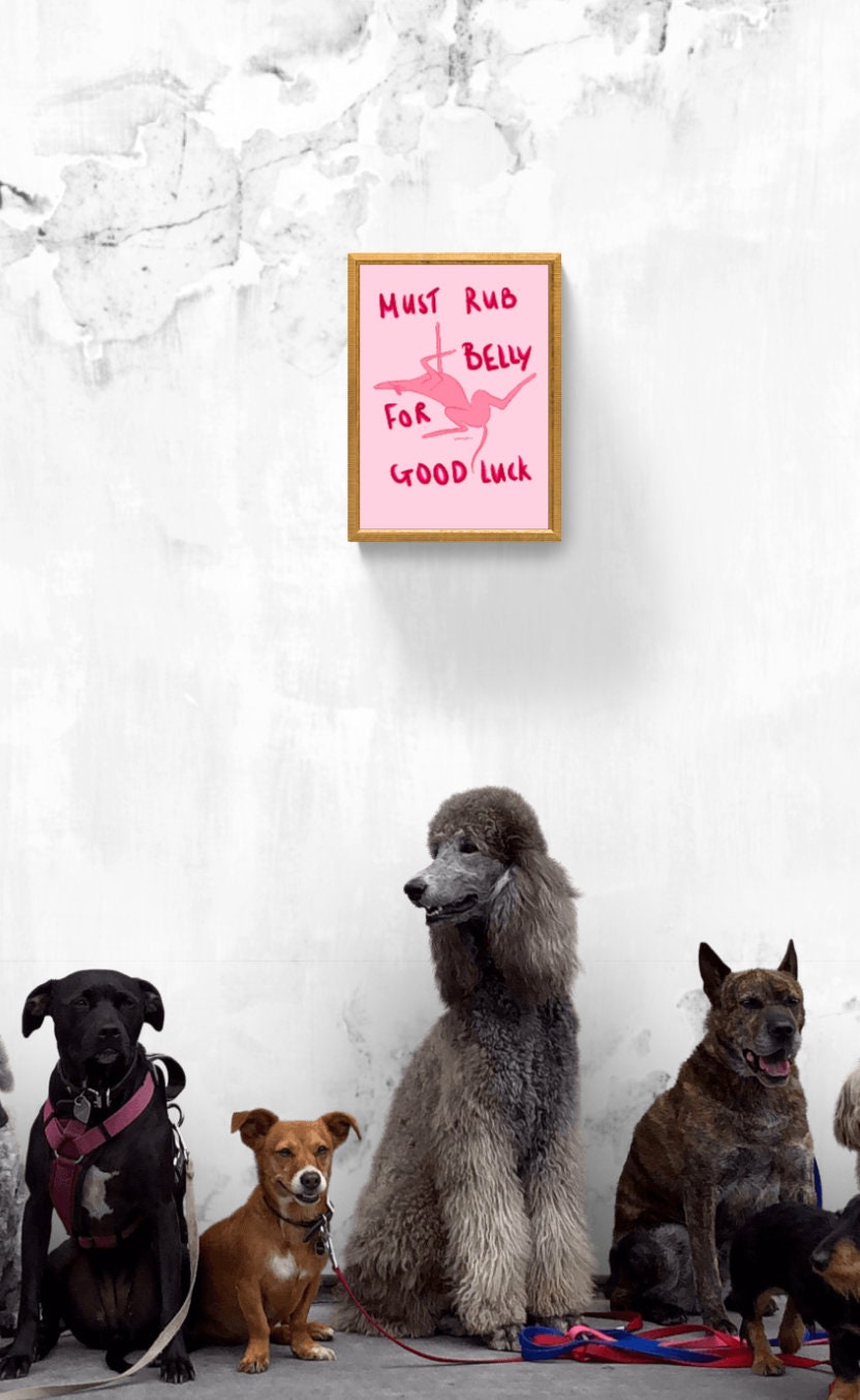 Must Rub Belly for Good Luck, Instant Download, Vibrant, Fun and Quirky ...