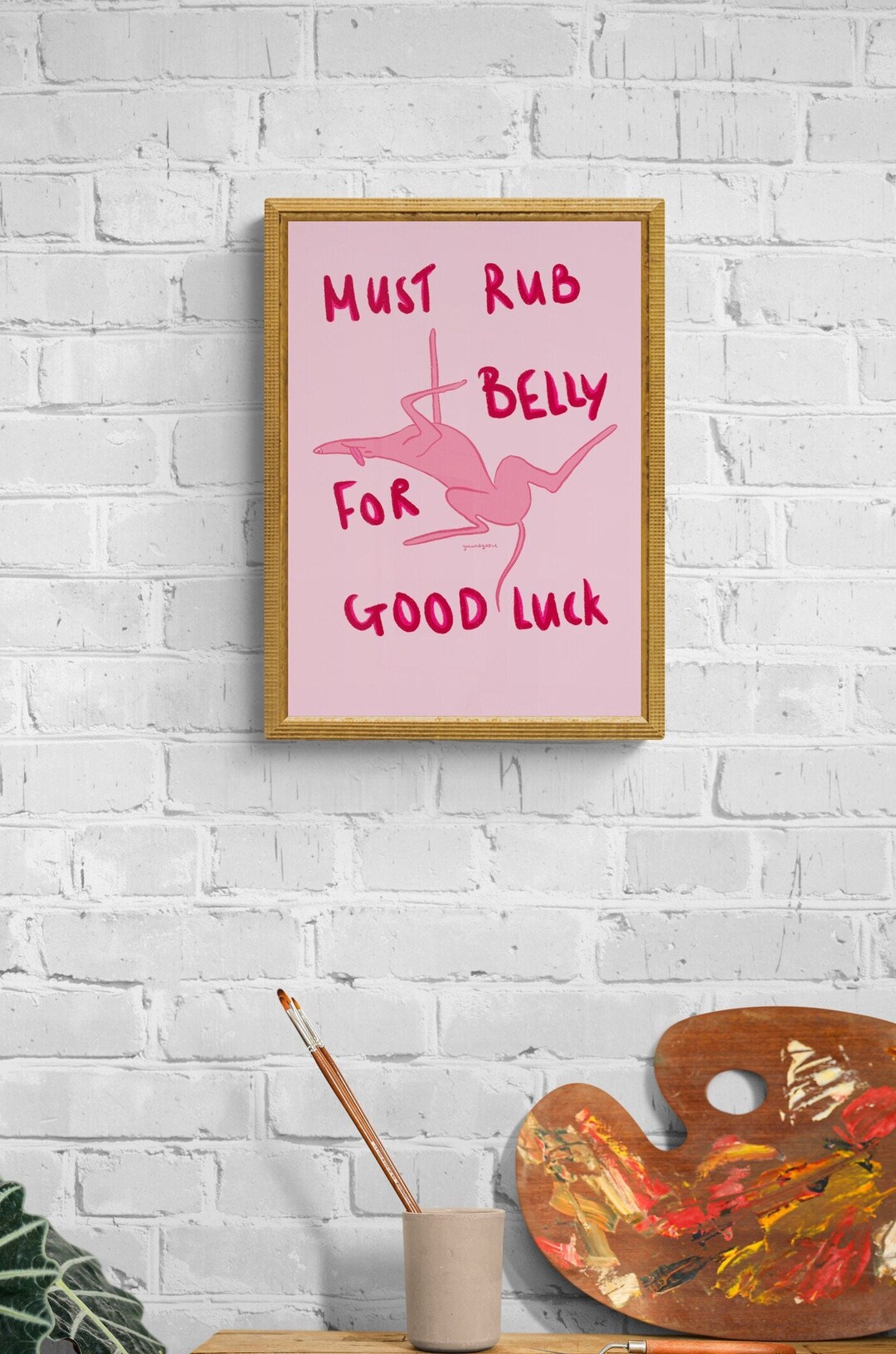 Must Rub Belly for Good Luck, Instant Download, Vibrant, Fun and Quirky ...