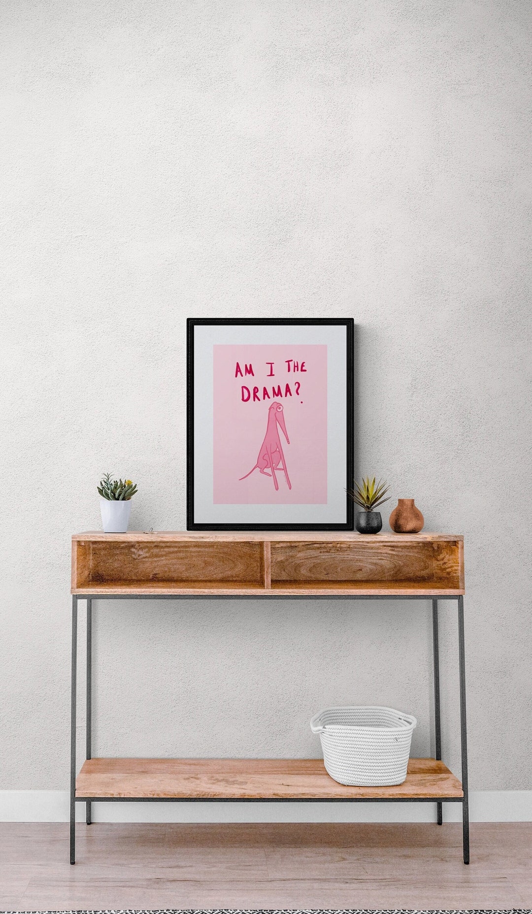 Am I the Drama? Cheeky Doggo Themed, Vibrant, Fun and Quirky Pink Wall ...