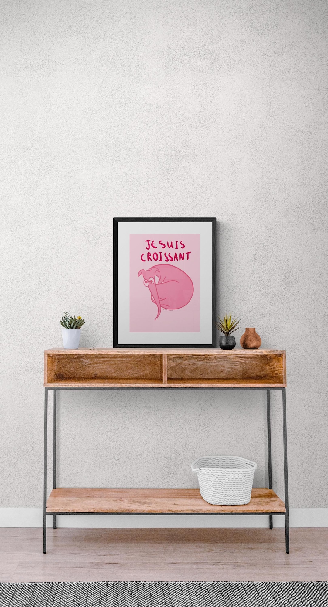Je Suis Croissant, Snuggly Doggo, Vibrant, Fun and Quirky Wall Art ...