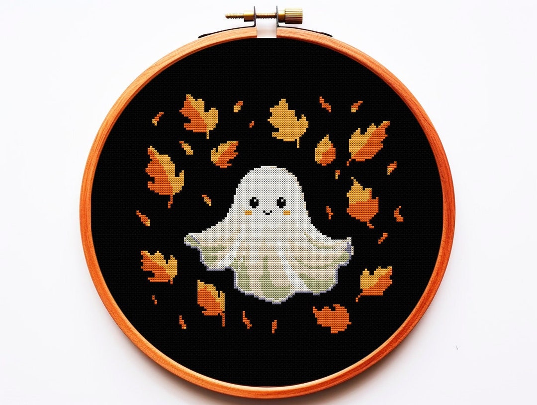 Cute Ghost Small Cross Stitch Pattern PDF - Spooky Fall Easy Modern ...