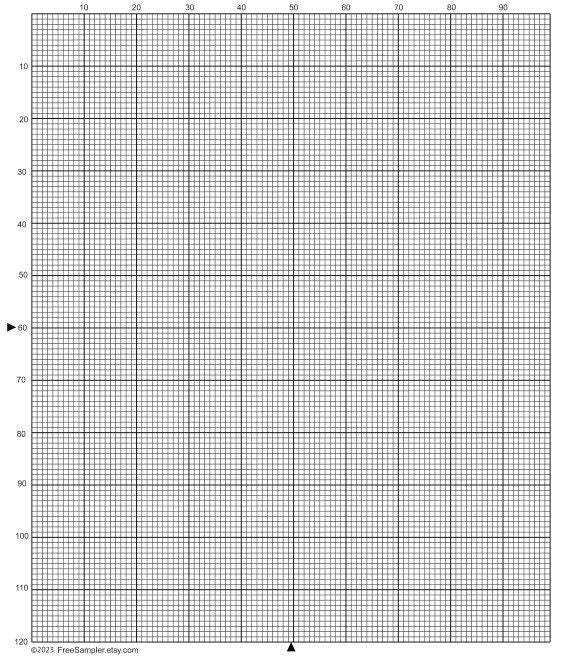 PRINTABLE Cross Stitch Graph Paper Bundle PDF 6 SIZES: Count 14, 10, 11 ...