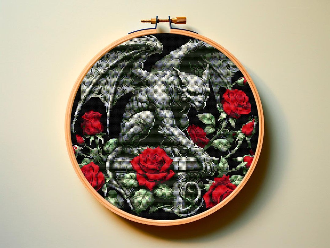 Cross Stitch Pattern Gothic PDF Witchy Skeleton Elegant Raven Rook Crow ...