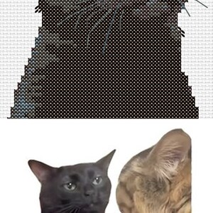 PDF Dissociating Black Cat Zoning Out Meme Funny Cross Stitch for ...
