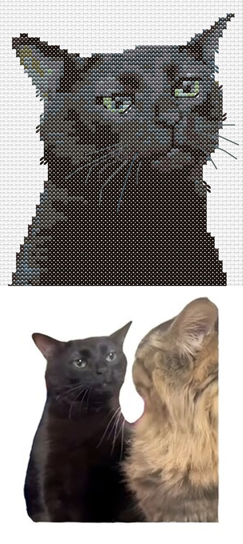 PDF Dissociating Black Cat Zoning Out Meme Funny Cross Stitch for ...
