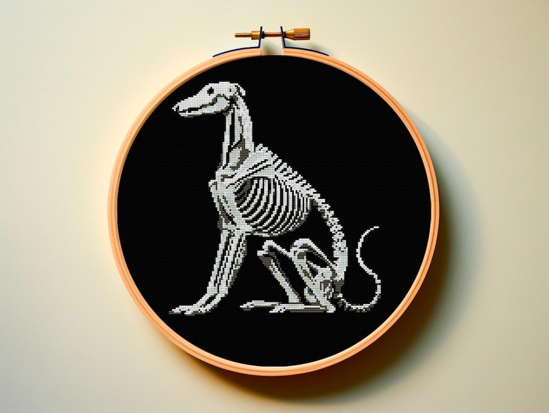 Cross Stitch Pattern PDF Dog Borzoi Greyhound Play-bow Skeleton Elegant ...