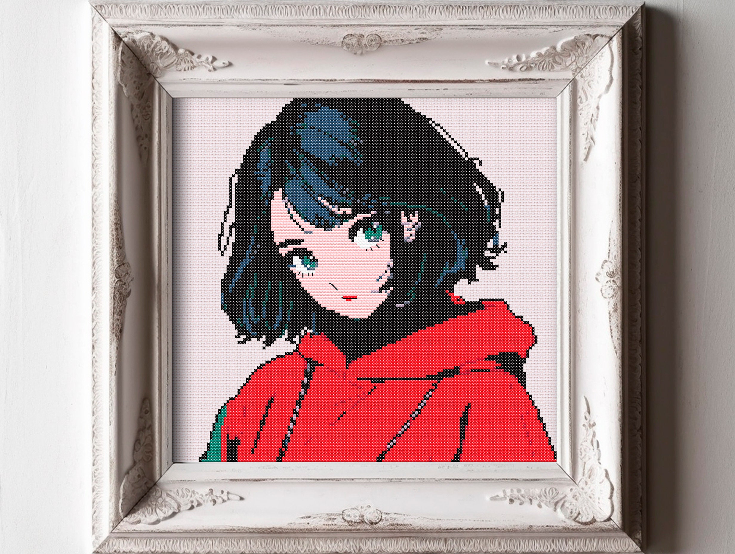 Anime Girl Cross Stitch PDF Pattern Instant Download Japanese Art Manga ...