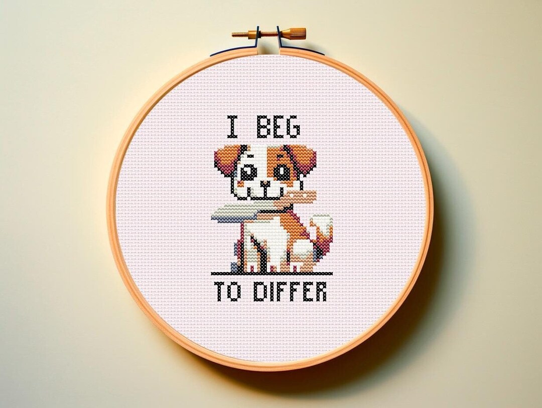 Cross Stitch Pattern PDF Funny Dog Puppy Small Tiny Meme Modern Joke ...