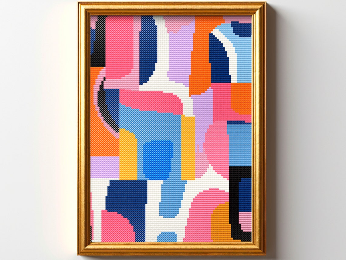 Modern Abstract Cross Stitch PDF Pattern-geometric Abstraction SAL ...