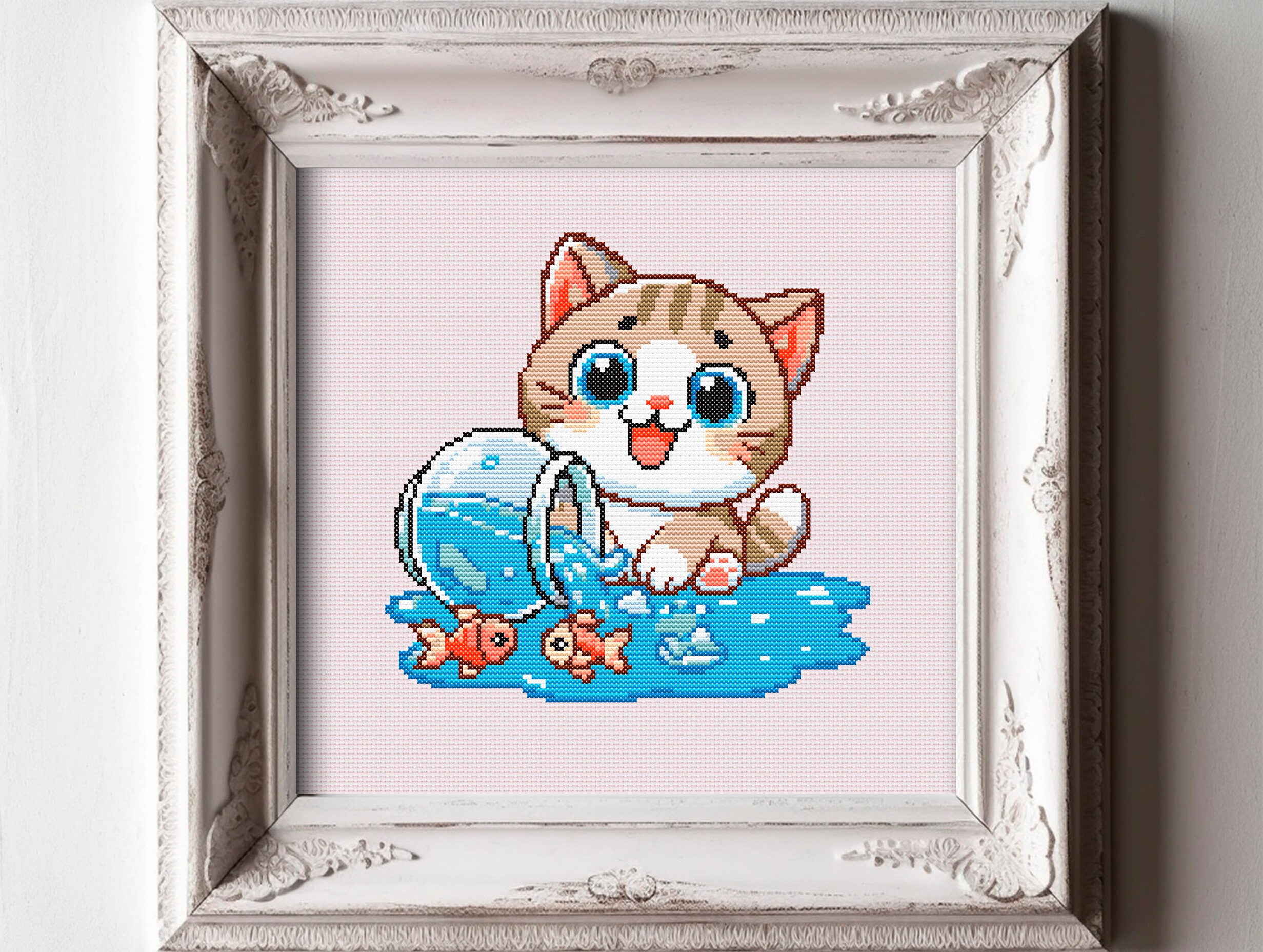 Modern Cross-stitch Pattern PDF Cute Ragdoll Cat Mom Gift Kitten and ...