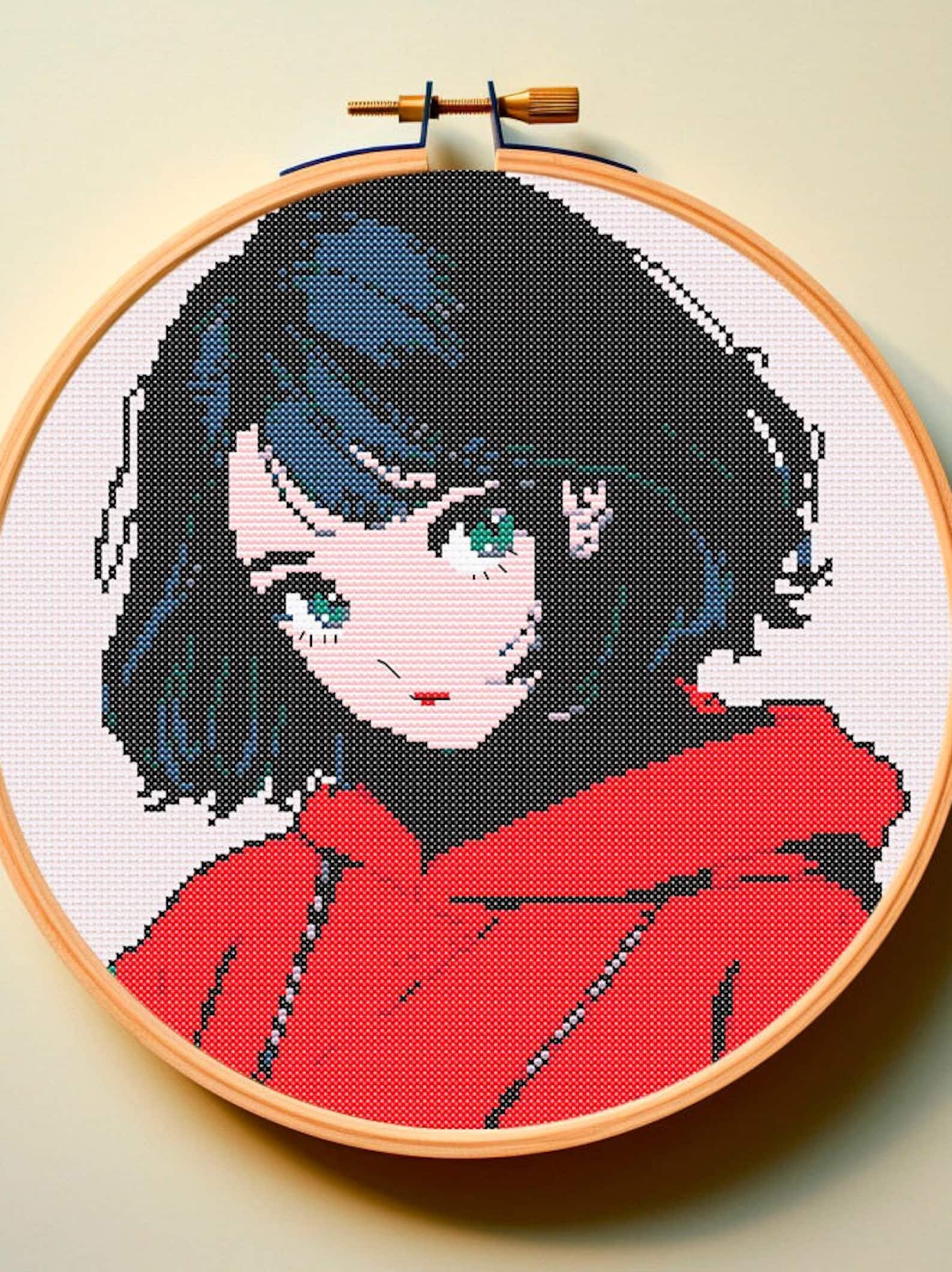 Anime Girl Cross Stitch PDF Pattern Instant Download Japanese - Etsy