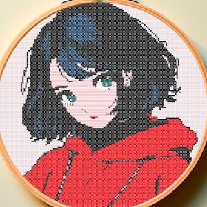 Anime Girl Cross Stitch PDF Pattern Instant Download Japanese Art Manga ...