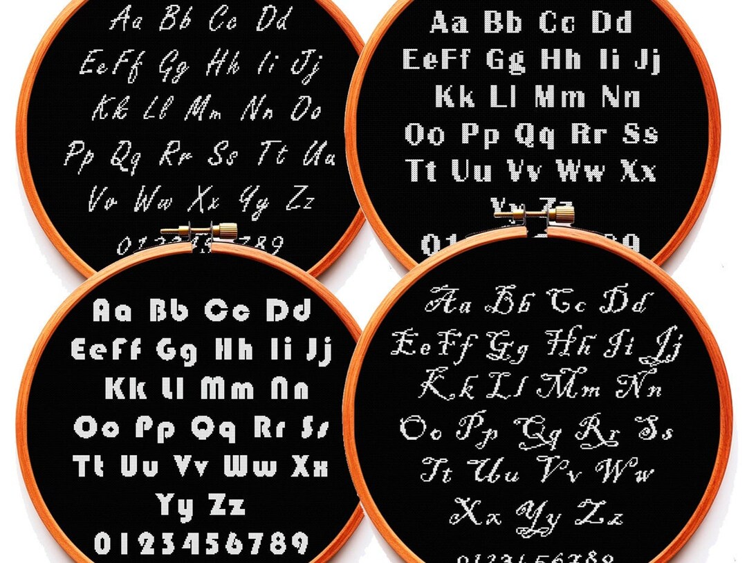 SET of 4 Cross Stitch Patterns BUNDLE PDF Full Text Alphabet Numbers ...