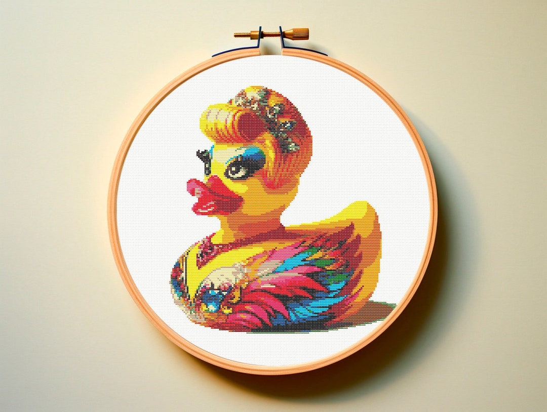 Cross Stitch Pattern PDF Duck Drag Queen LGBTQ+ Rub Funny Cute Easy ...
