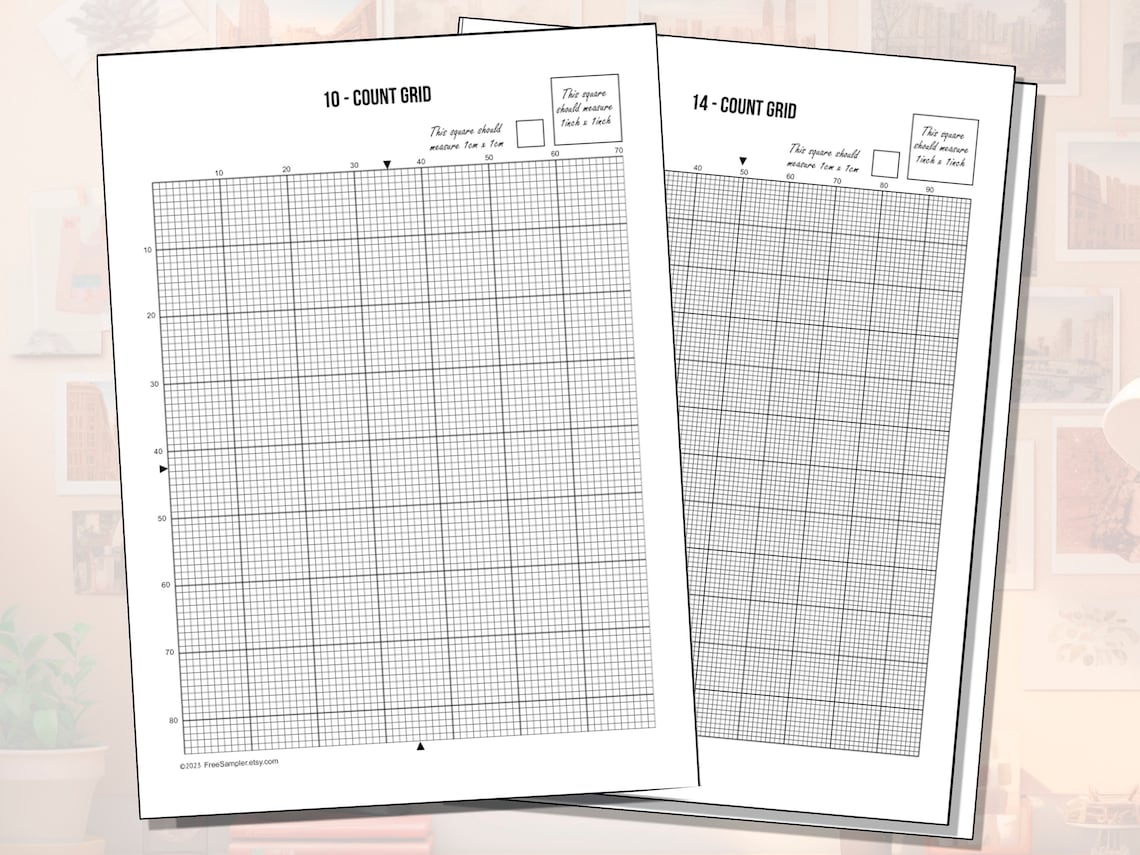 PRINTABLE Cross Stitch Graph Paper Bundle PDF 3 SIZES: Count 14, 10, 11 ...