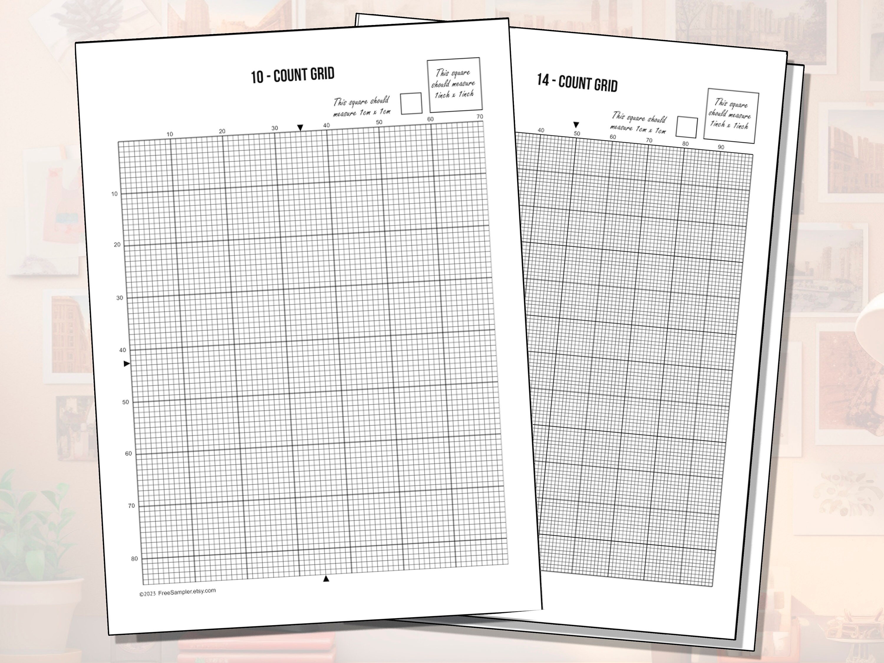PRINTABLE Cross Stitch Graph Paper Bundle PDF 3 SIZES: Count 14, 10, 11 ...