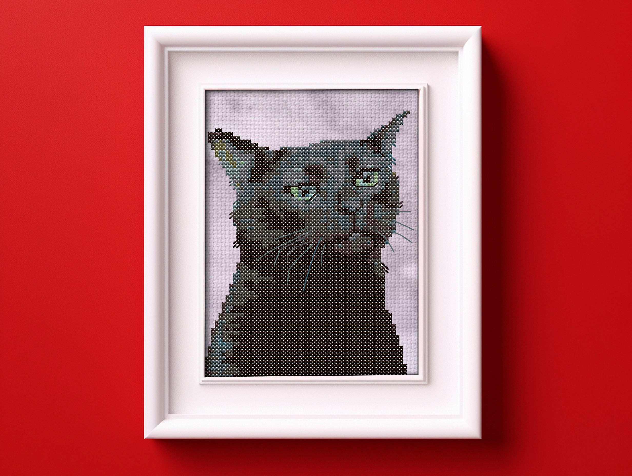 PDF Dissociating Black Cat Zoning Out Meme Funny Cross Stitch for ...