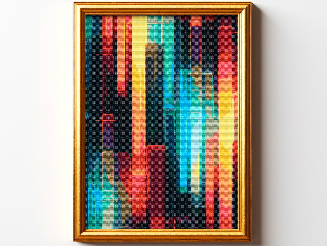Modern Unique Cross Stitch Embroidery Abstract Geometric Abstraction ...