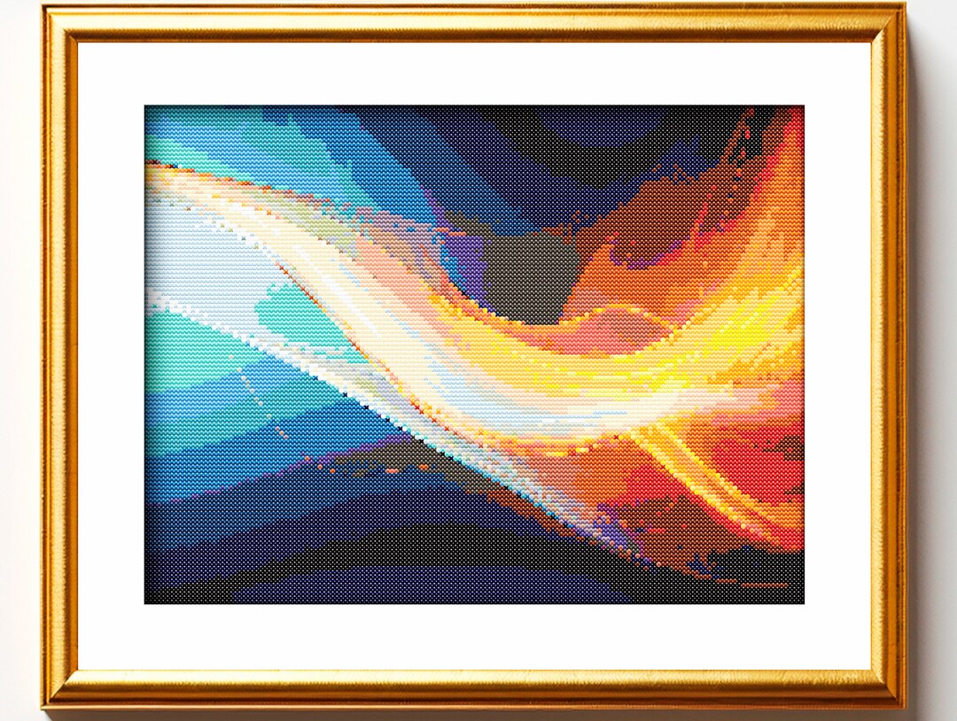Modern Unique Cross-stitch Embroidery Abstract Geometric Abstraction ...